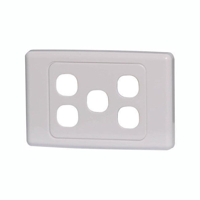 5 Gang Grid & Plate - White Clipsal Style | Ripper Online