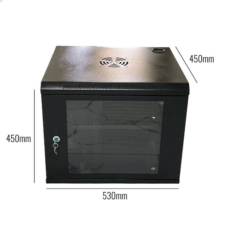 8RU Data Cabinet - 19" Wall Mount Server Rack 450mm Deep | WC8U