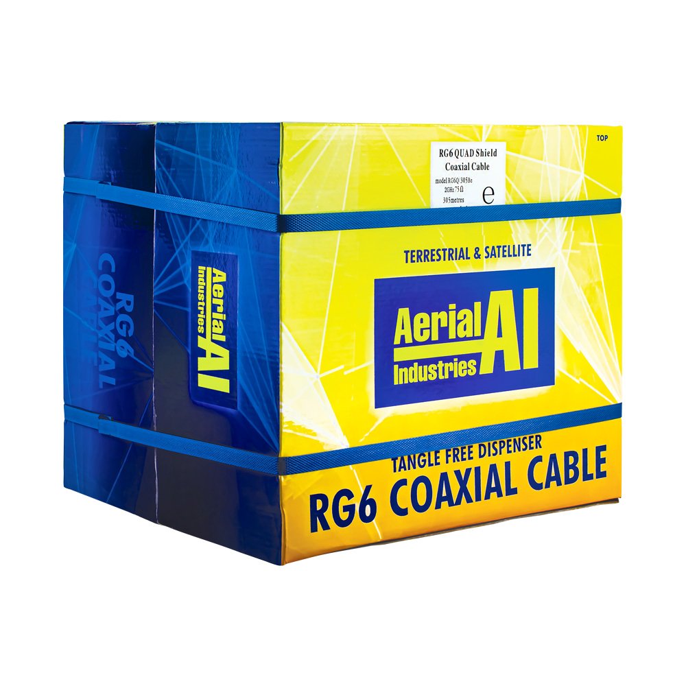 RG6 Coaxial Cable Box 305m Quad Shield | Ripper Online