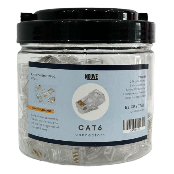 Nouve RJ45 Connector CAT6 Ethernet Plug - 100pcs | Ripper Online