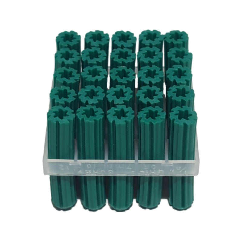 Green Wall Plugs 7mm x 25mm - 25 x 20 Pack | Ripper Online